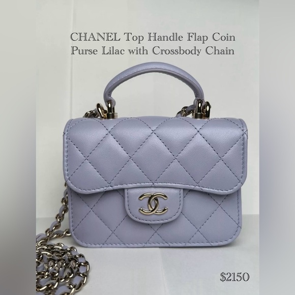 CHANEL | Bags | Sold Chanel Top Flap Handle Coin Purse Lilac With ...